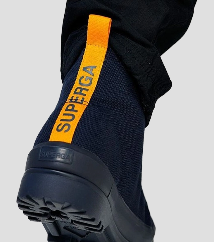 Superga 2341 Alpina Tape Lettering - Blue Dk Ocra | Fanas